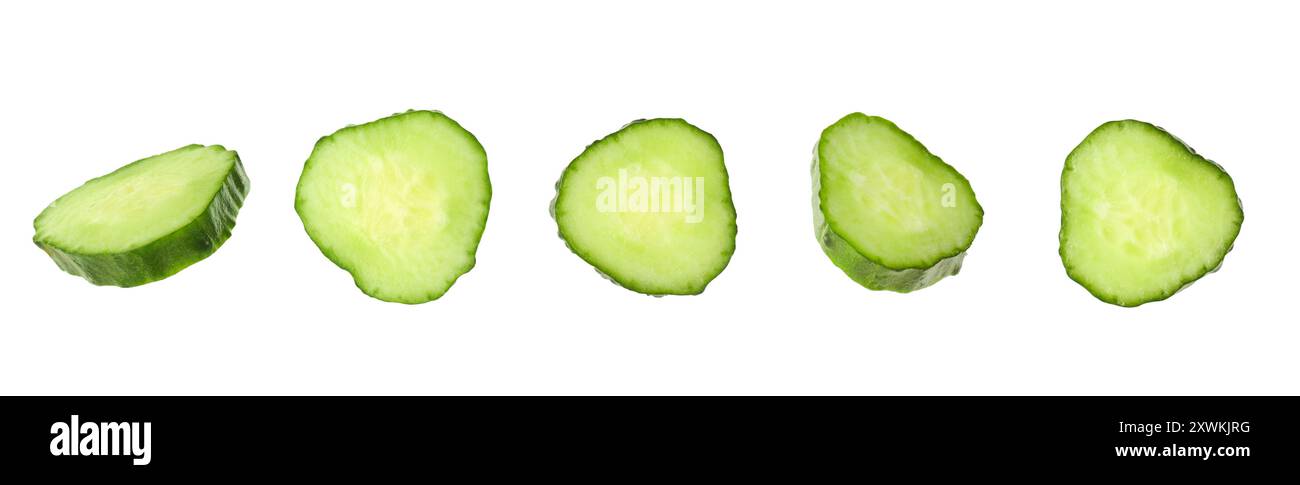 Round cucumber slices isolated hi-res stock photography and images - Alamy