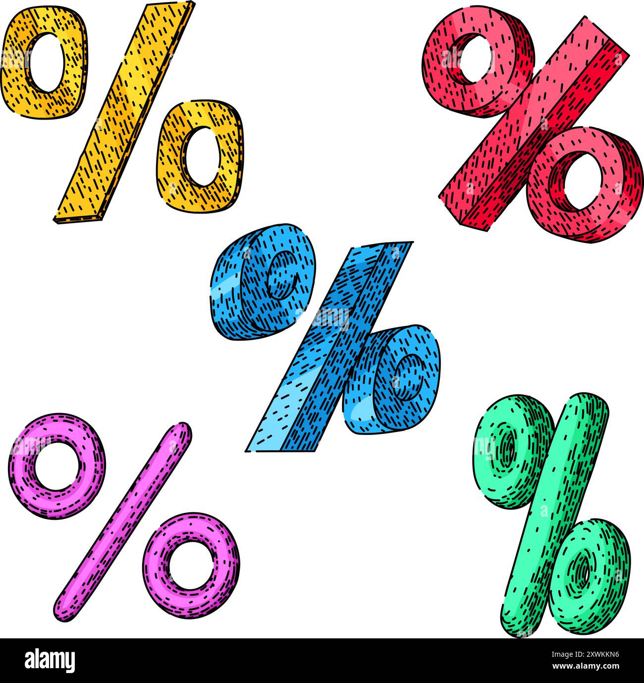 percentage sign set sketch hand drawn vector Stock Vector Image & Art - Alamy