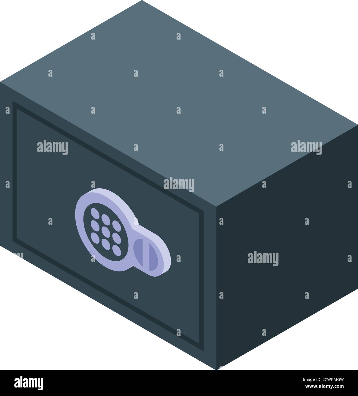 Sturdy metal safe with a combination lock is protecting important ...