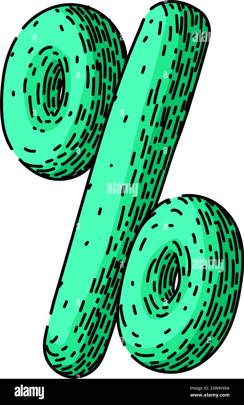 calculation percentage sign sketch hand drawn vector Stock Vector Image ...