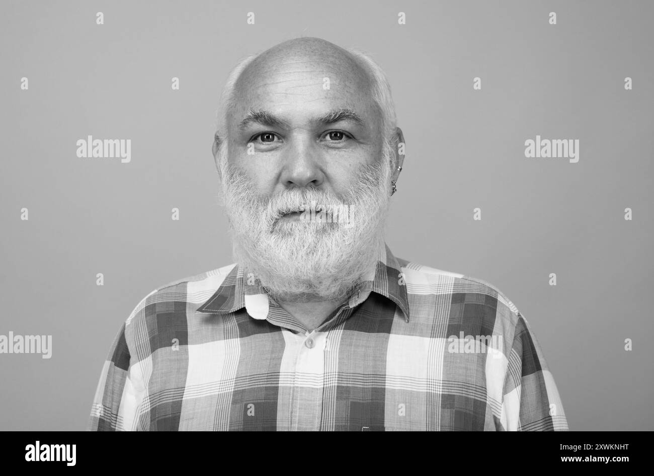 Face of 60s elderly retired mature aged pensioner. Portrait of an ...