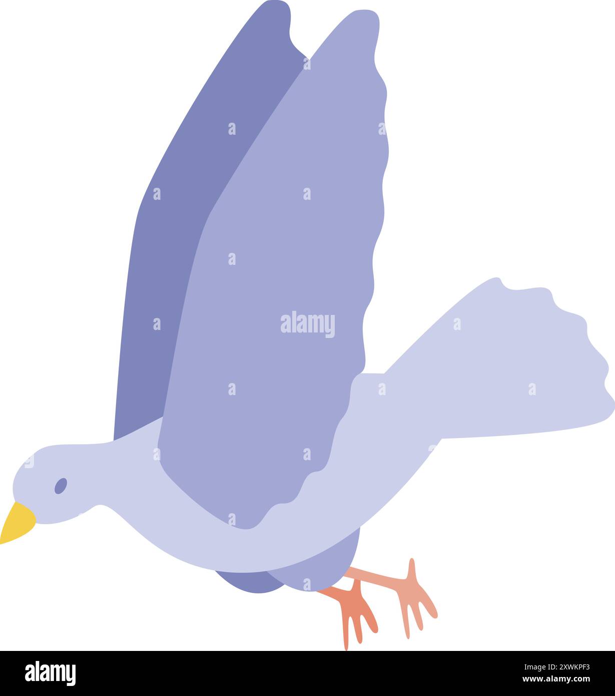 Minimalist vector illustration of a purple dove flying with its wings ...