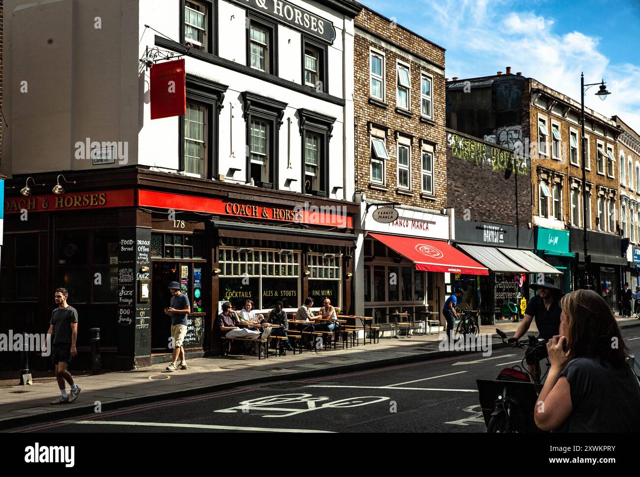 Street scene on Church St., Stoke Newington, London N16, England, UK ...