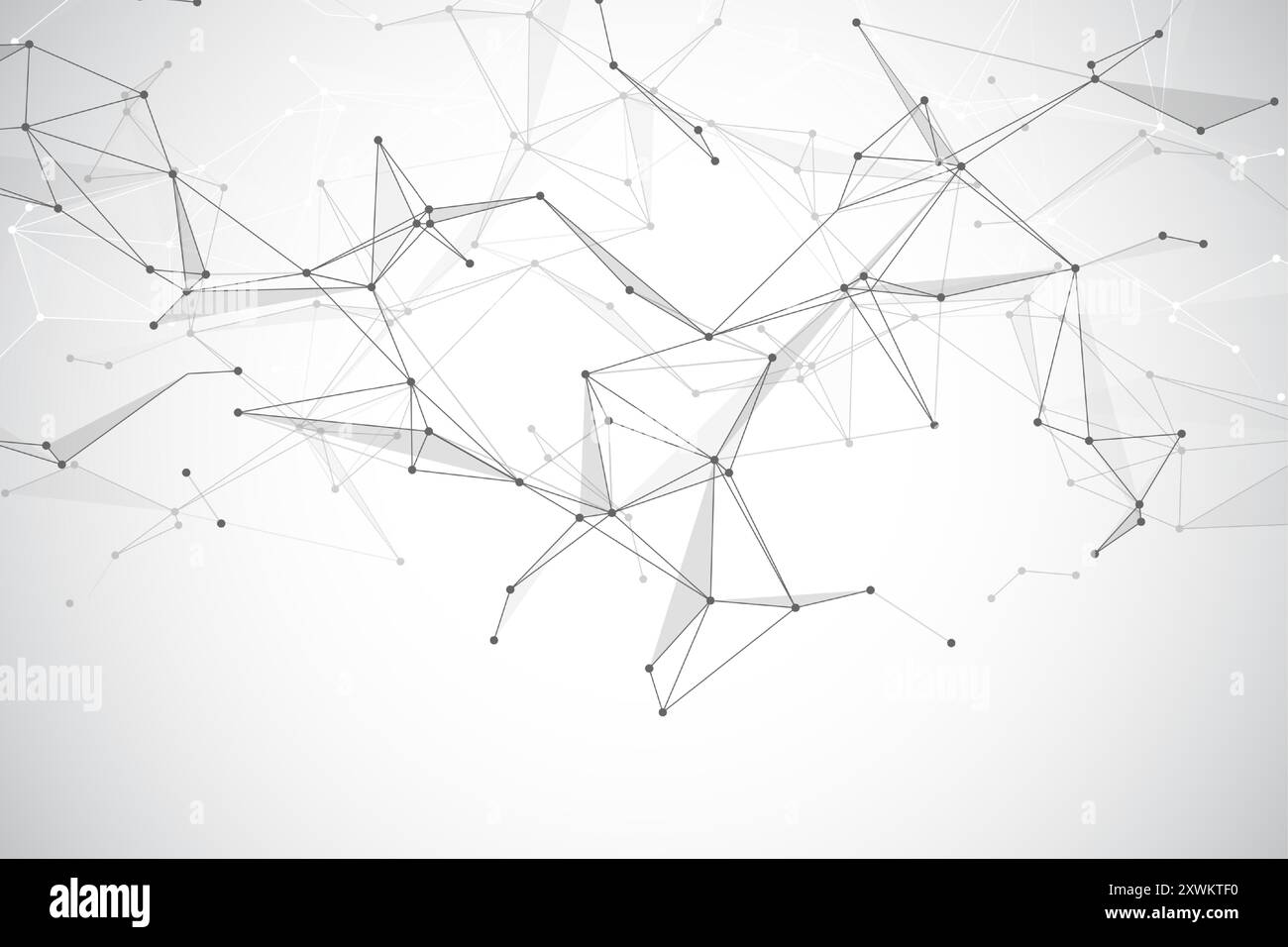 Abstract tech network connection dots. Digital technology and big data analysis background ...