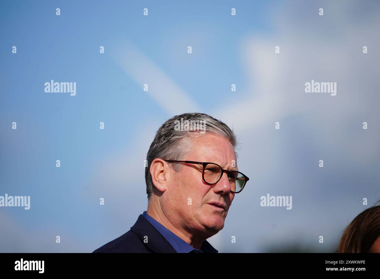 Prime Minister Sir Keir Starmer during a visit to Brechfa Forest West ...