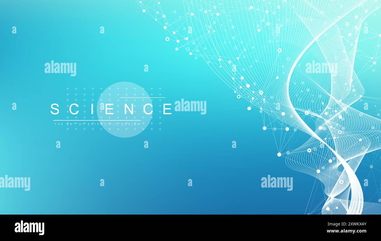 Abstract tech network connection dots. Digital technology and big data ...