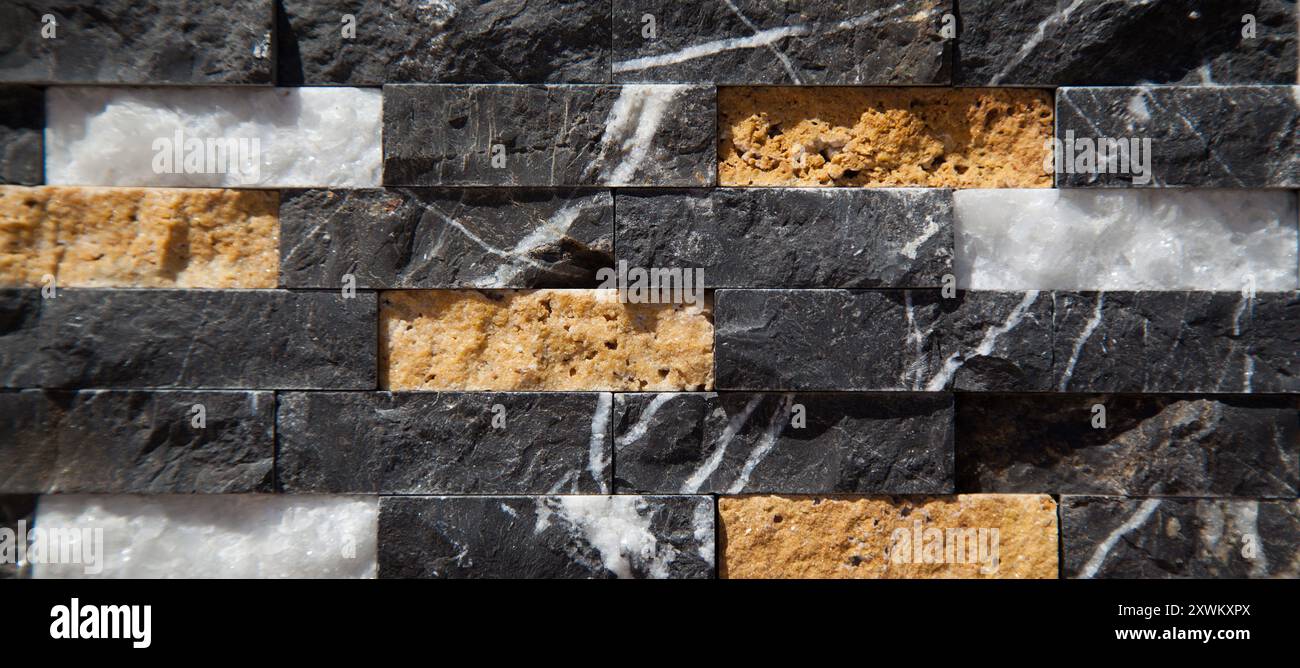 Rectangular cut out black white an beige organic marble wall texture ...