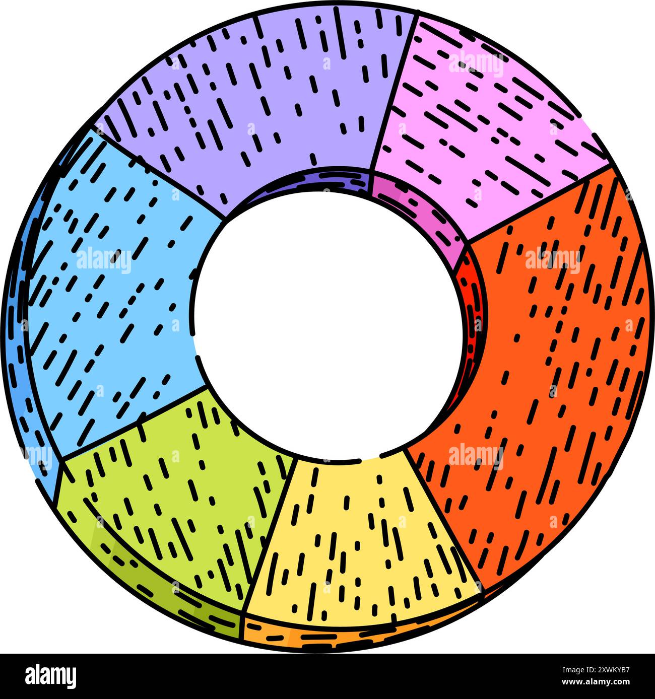 proportions pie chart sketch hand drawn vector Stock Vector Image & Art ...