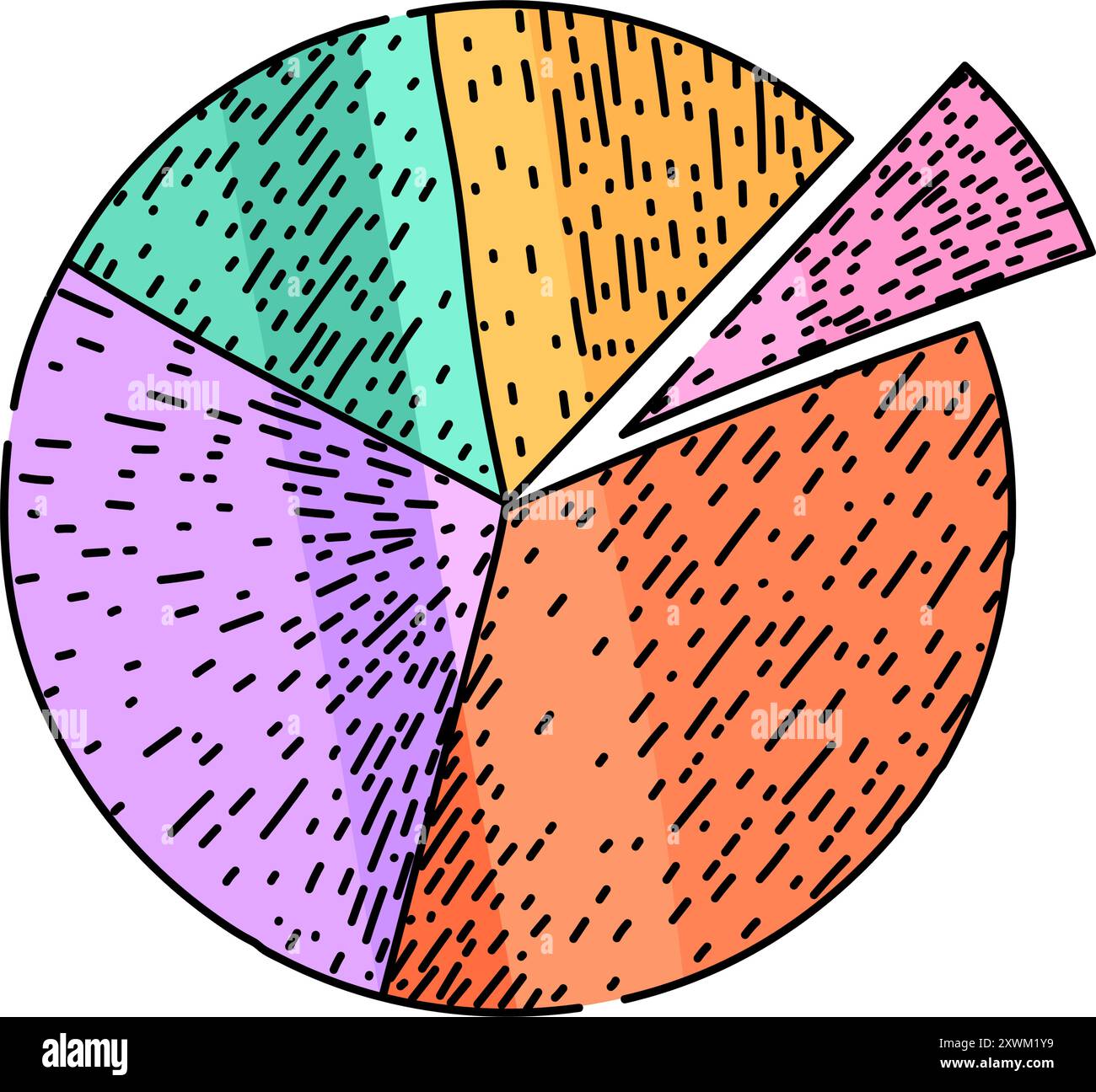 analysis pie chart sketch hand drawn vector Stock Vector Image & Art ...