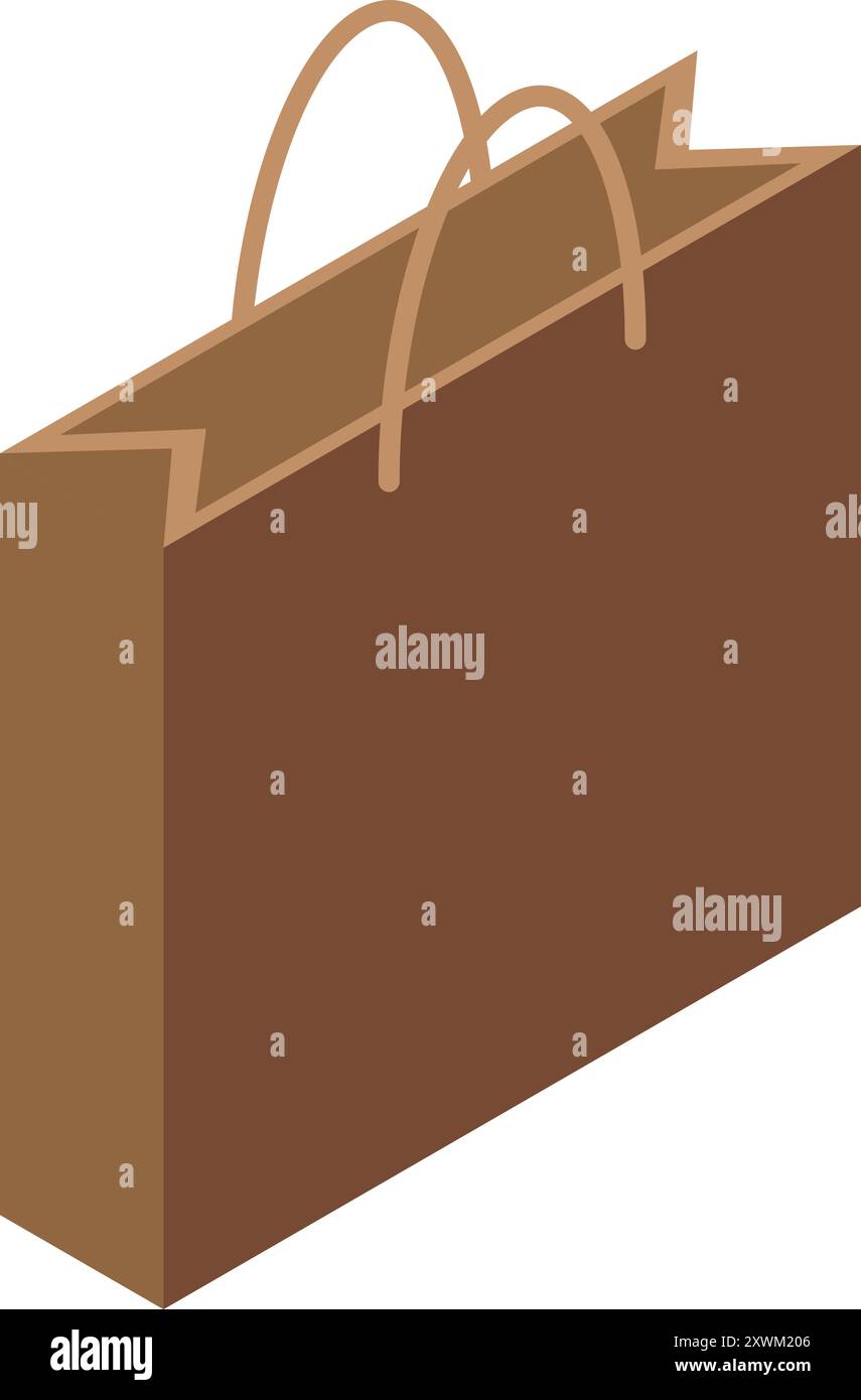 Simple brown paper bag standing up with handles hi-res stock ...