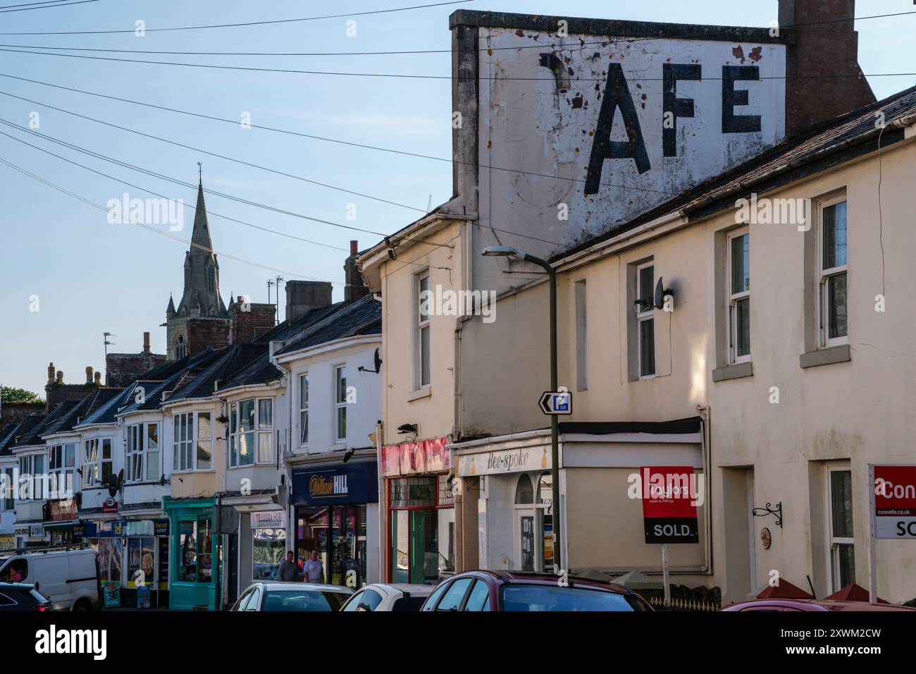 A ghost sign shows where there used to be a café in Portland Road ...