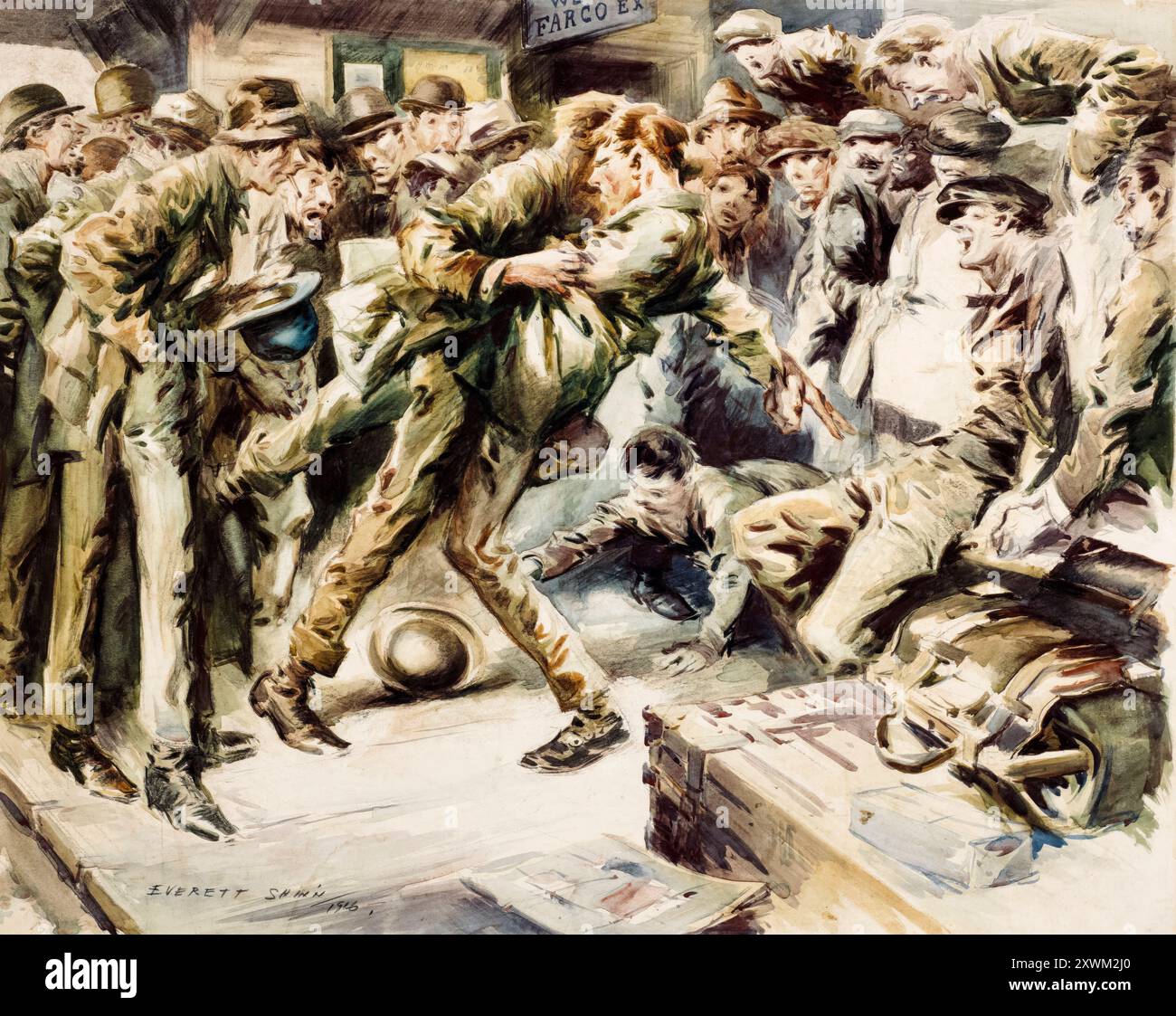 Everett Shinn, Bowling the Bowler, painting 1916 Stock Photo - Alamy