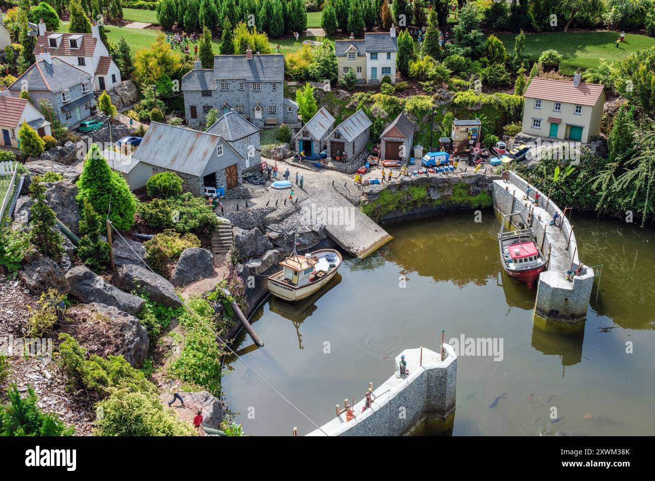 A model fishing village and harbour at Babbacombe Model Village ...