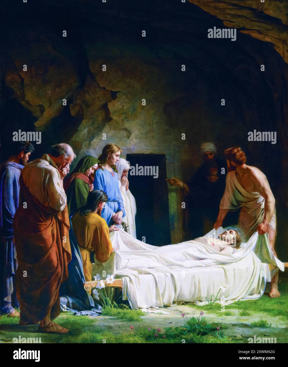 Carl Bloch, The Entombment, painting 1873 Stock Photo - Alamy