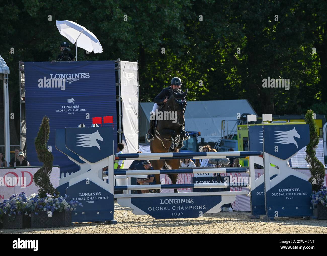 LONDON, ENGLAND: 16th August 2024: Jack Whitaker a rider who completed ...