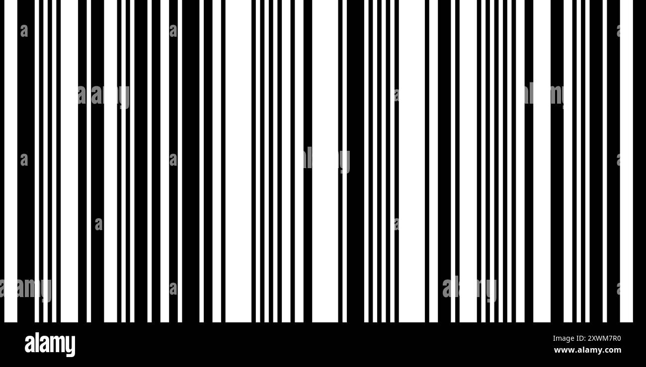 Barcode seamless pattern. Simple black and white vector bg. 2 bit image ...