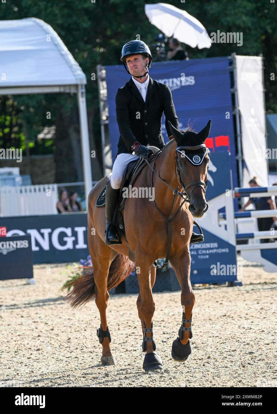LONDON, ENGLAND: 16th August 2024: Kyle Timm a rider who completed the ...