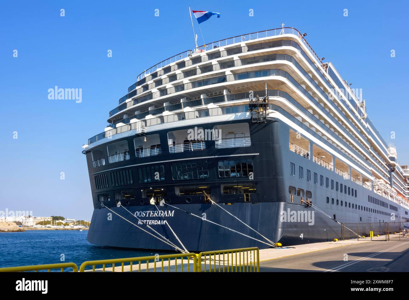 Cruise Ship Oosterdam owned by Holland America docked at Rhodes Port ...