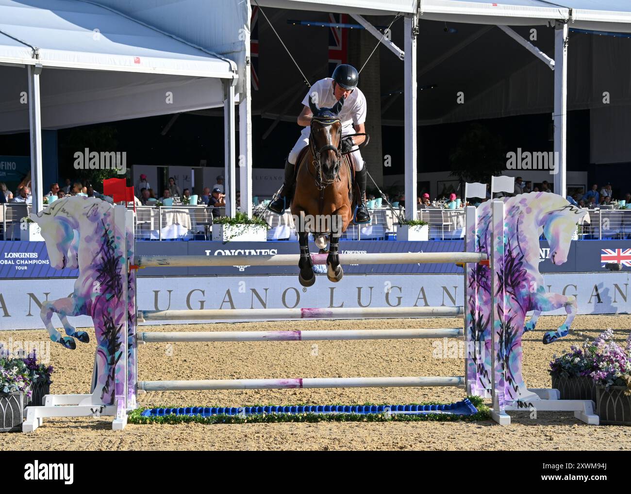 LONDON, ENGLAND: 16th August 2024: John Whitaker a rider who completed ...