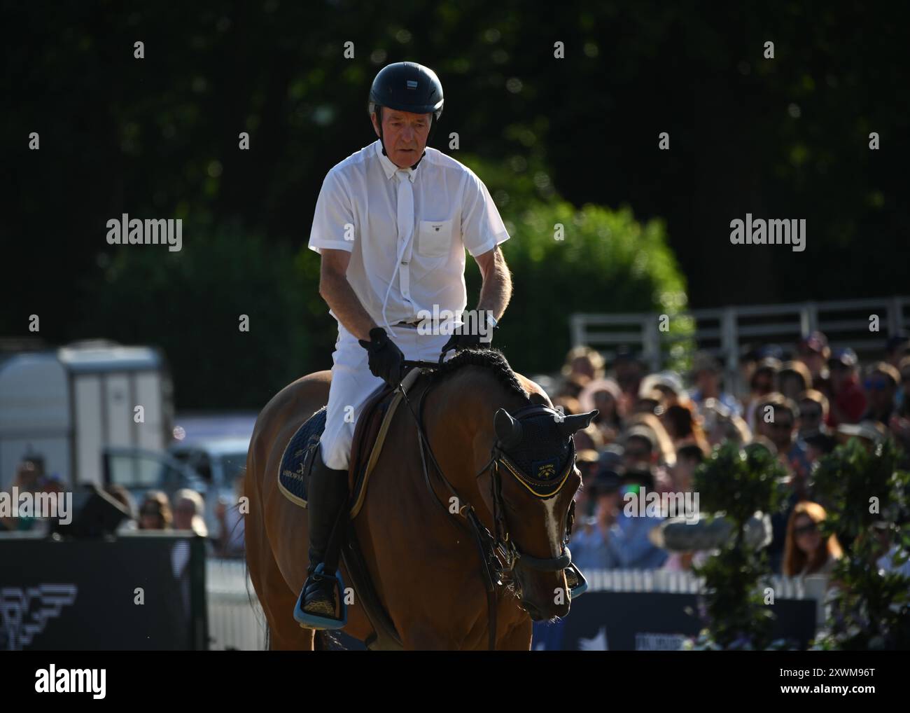 LONDON, ENGLAND: 16th August 2024: John Whitaker a rider who completed ...