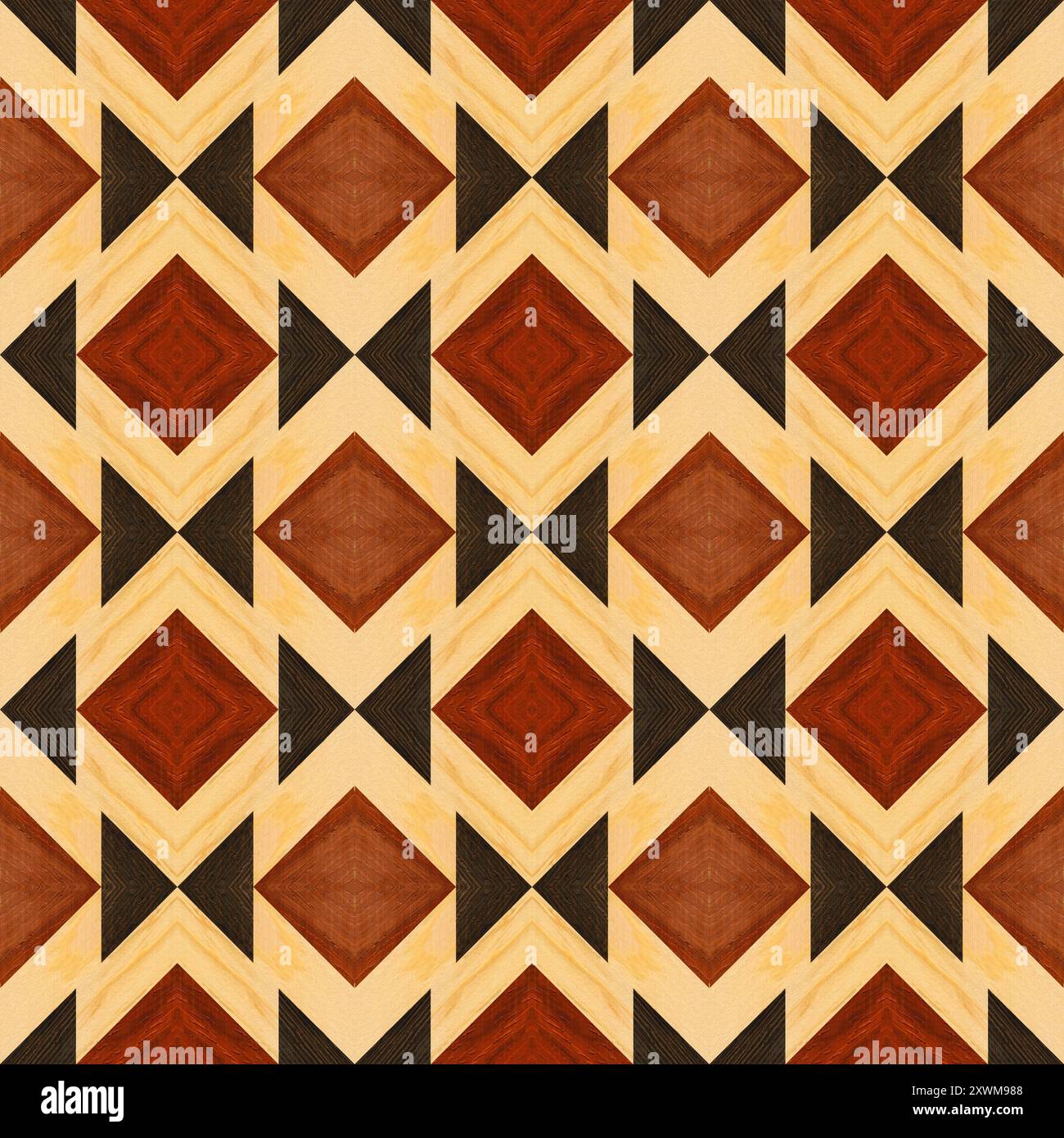 Wooden marquetry, patterns created from the combination of different ...