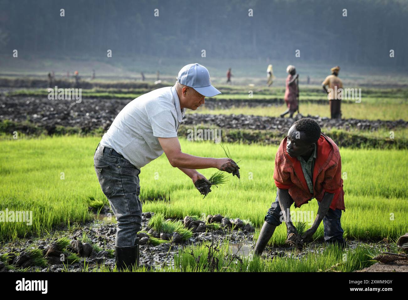 (240820) -- KIGALI, Aug. 20, 2024 (Xinhua) -- Zheng Ruijin (L ...