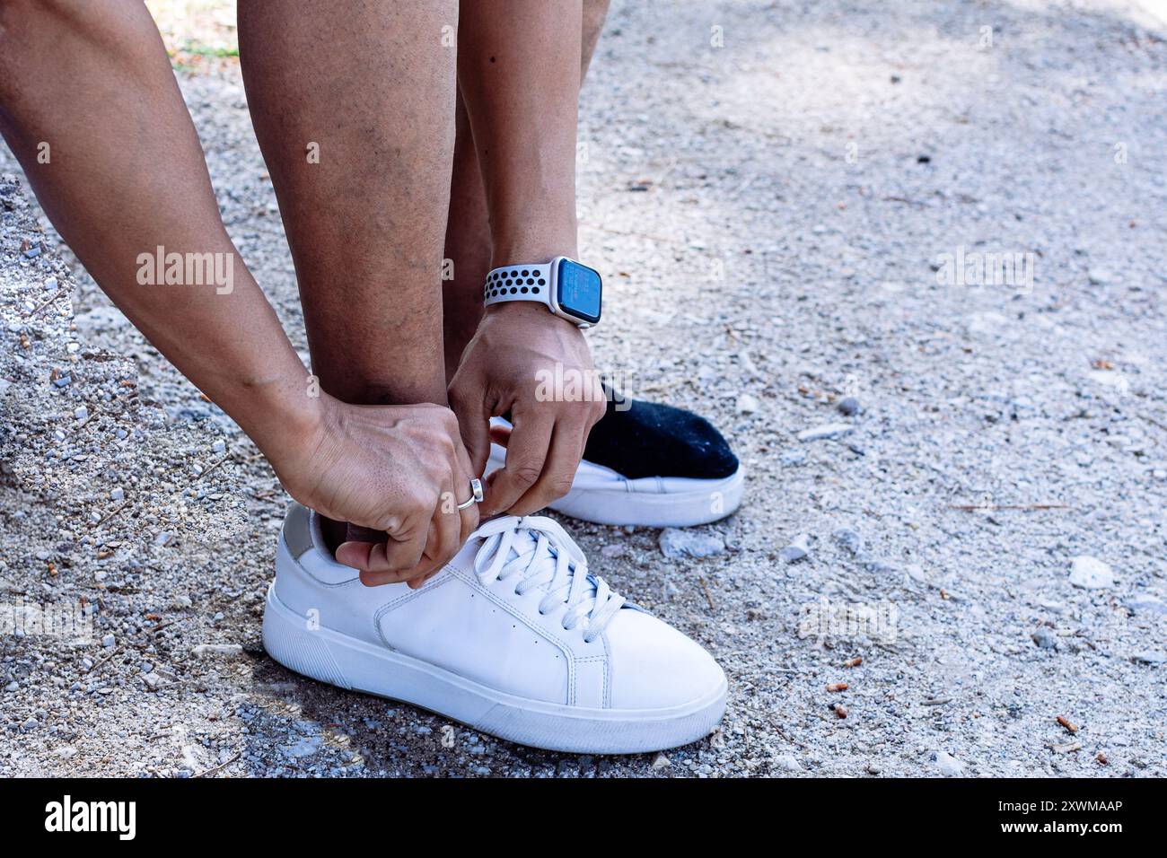 Athlete wearing sports shoes hi-res stock photography and images - Alamy