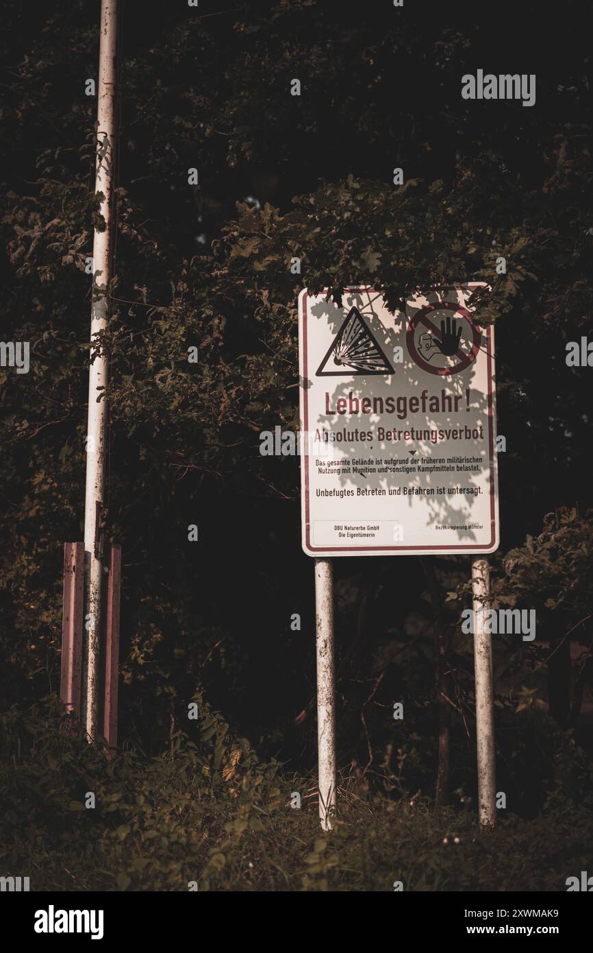 Danger to life sign Stock Photo - Alamy