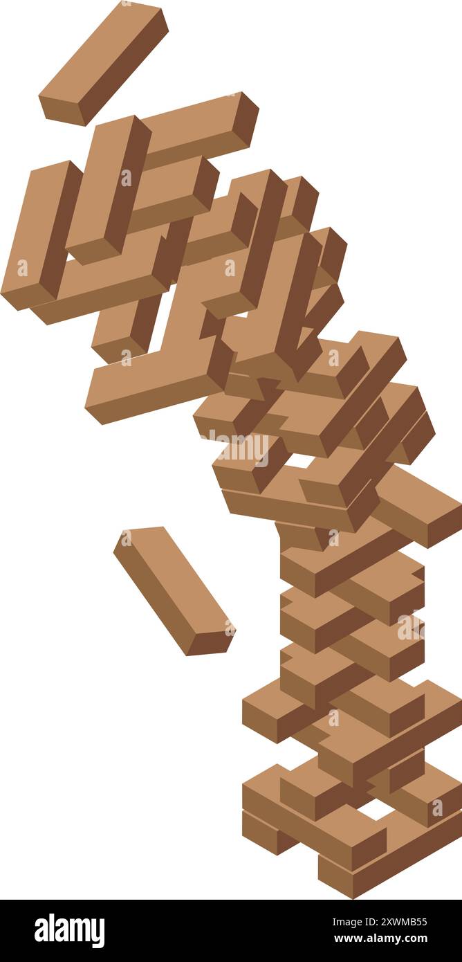 Unstable structure of rectangular blocks collapsing with some blocks ...