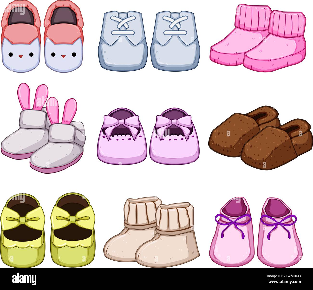 baby booties set cartoon vector illustration Stock Vector Image & Art ...