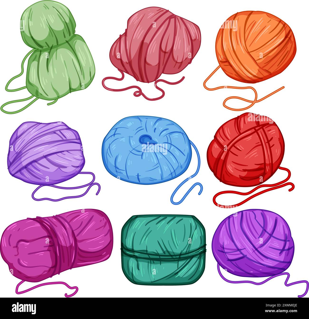 ball yarn set cartoon vector illustration Stock Vector Image & Art - Alamy