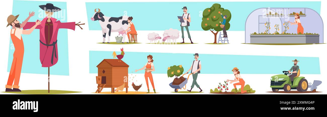 Farmers. Agricultural workers village lifestyle people rural workers ...