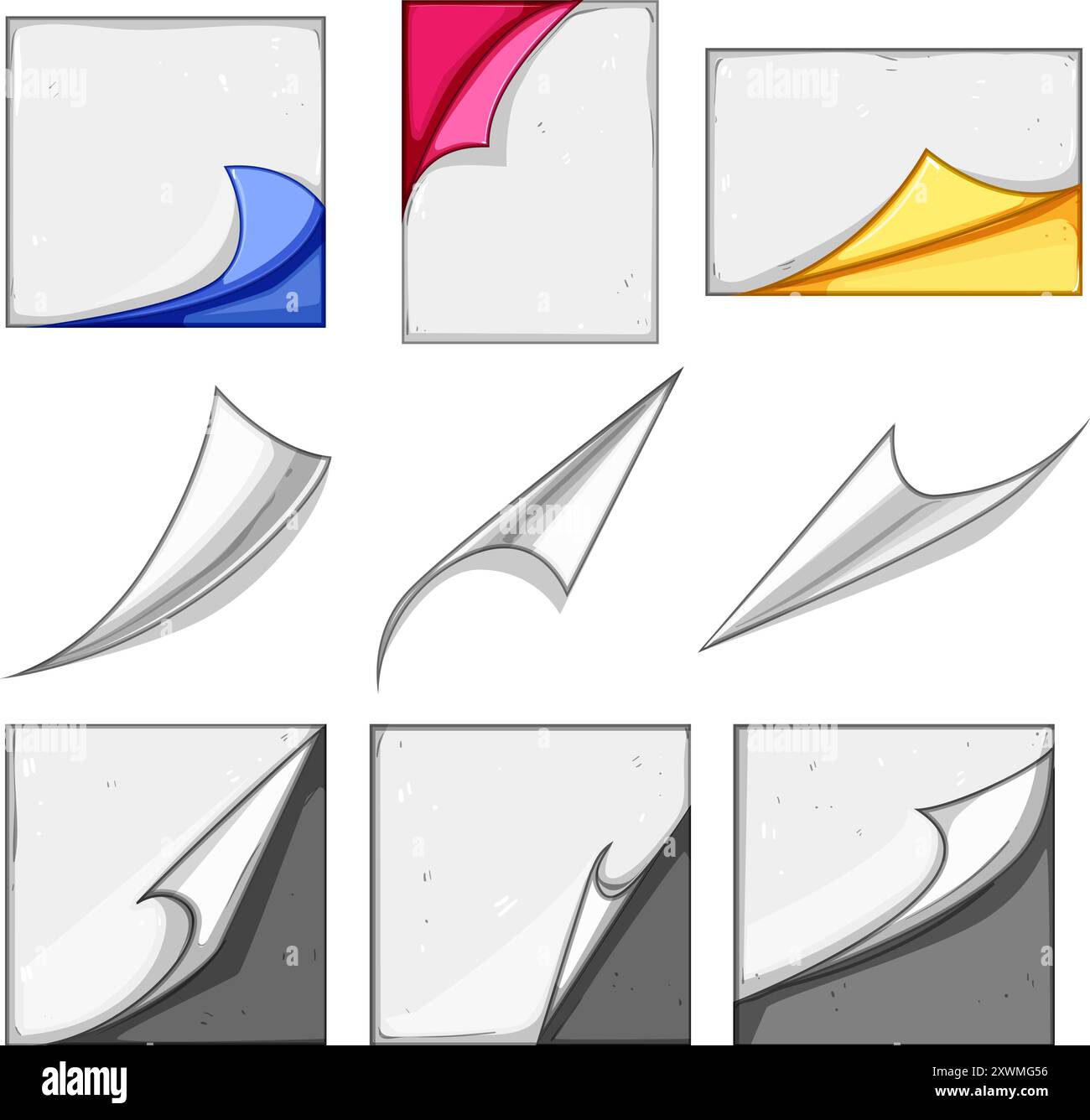 flip effect set cartoon vector illustration Stock Vector Image & Art ...