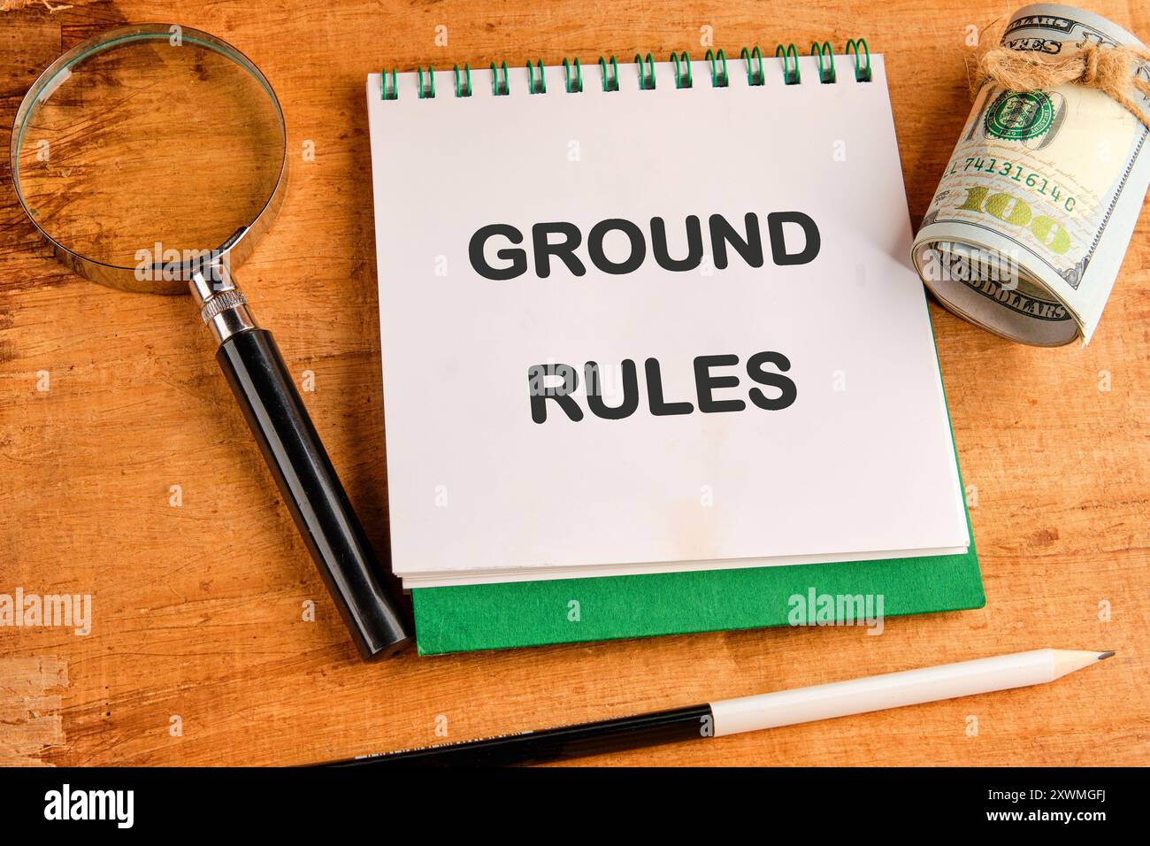 Conceptual ground rules symbol. Copy space. GROUND RULES words written ...