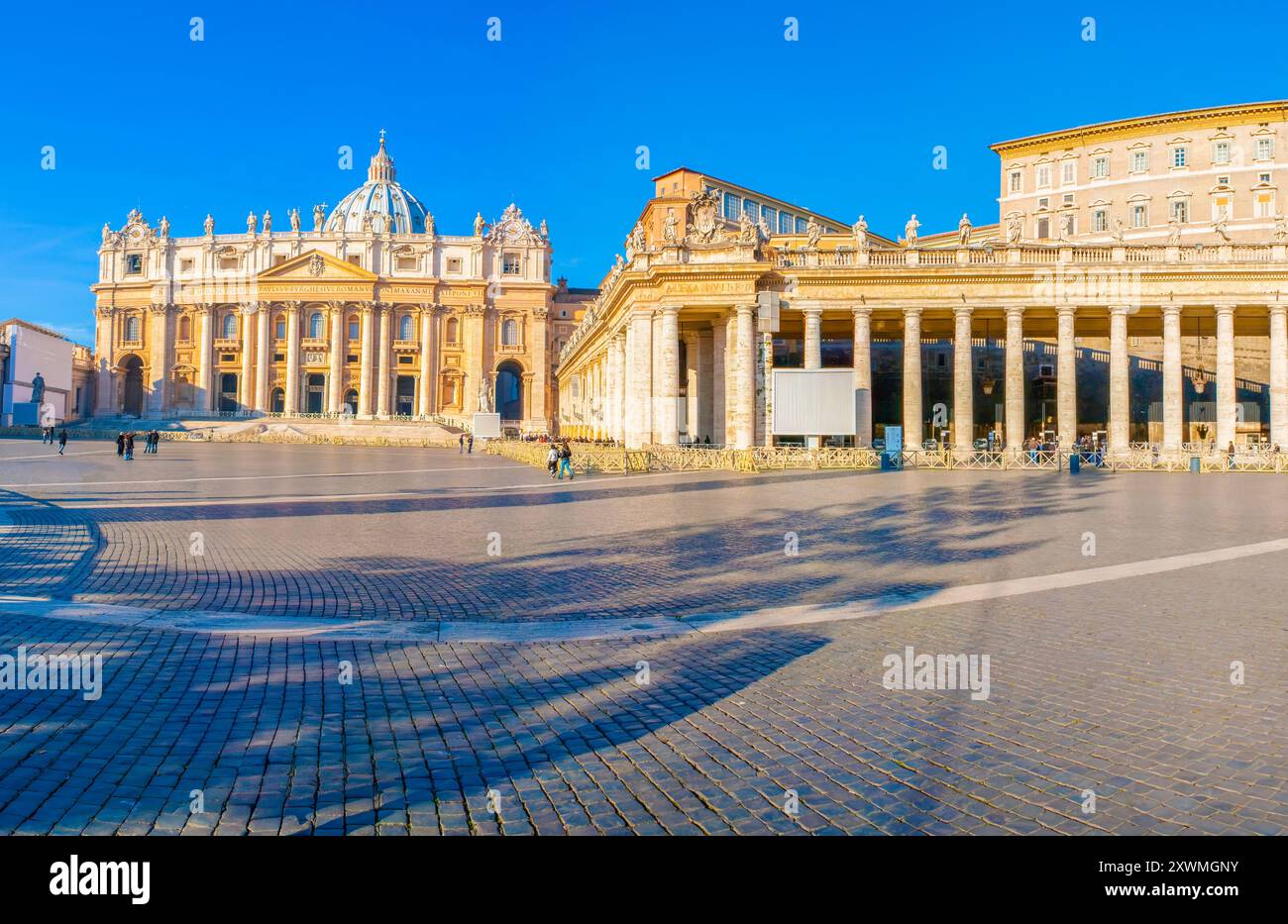 Saint Peter's Square (Piazza San Pietro) with magnificent facade of ...