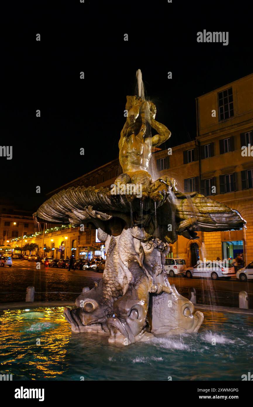 Medieval Fontana del Tritone (Triton Fountain) by Gian Lorenzo Bernini ...