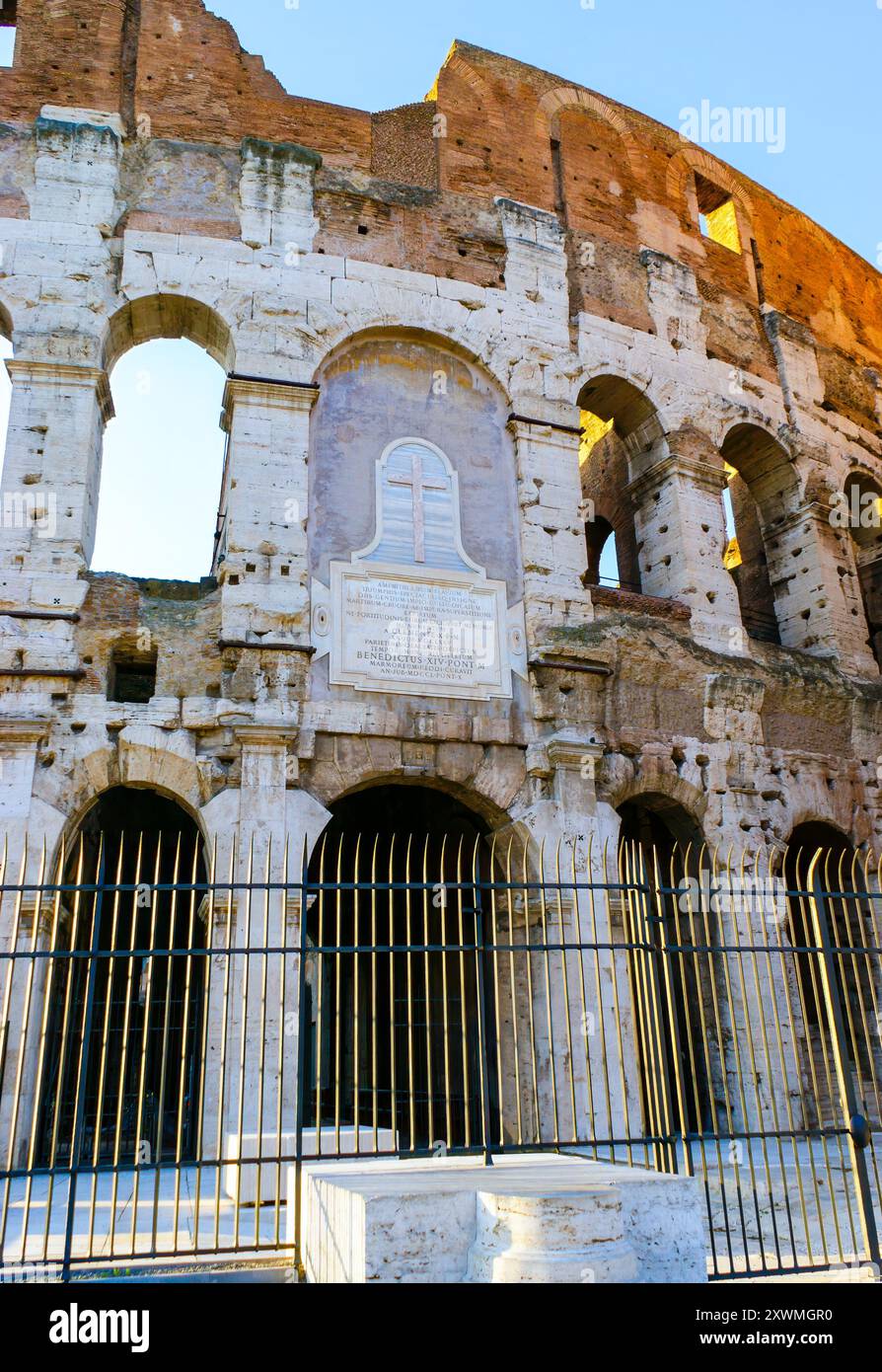 Magnificent Colosseum with its stone walls is one of the most notable ...