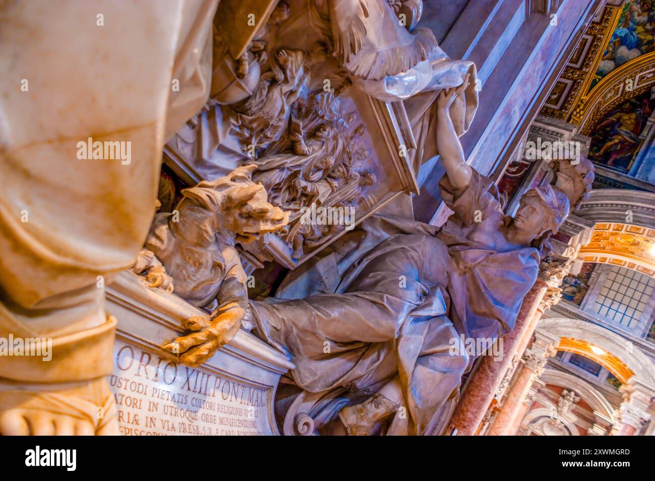 VATICAN CITY - JANUARY 13, 2019: The element of the Monument to Gregory ...