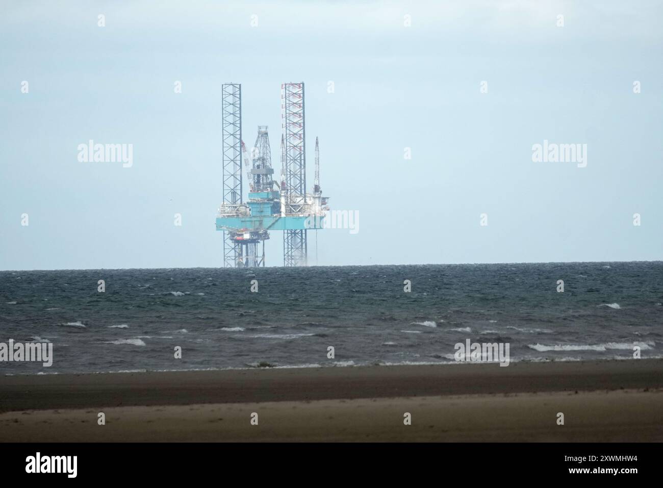 Irish Sea Pioneer jack-up support platform in Liverpool Bay, Irish Sea ...