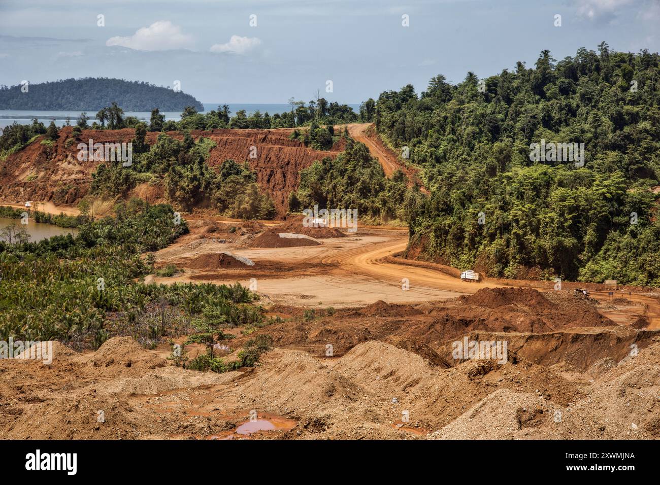 Nickel extraction, Mining in Labengki, Sulawesi, Indonesia, Asia Stock ...