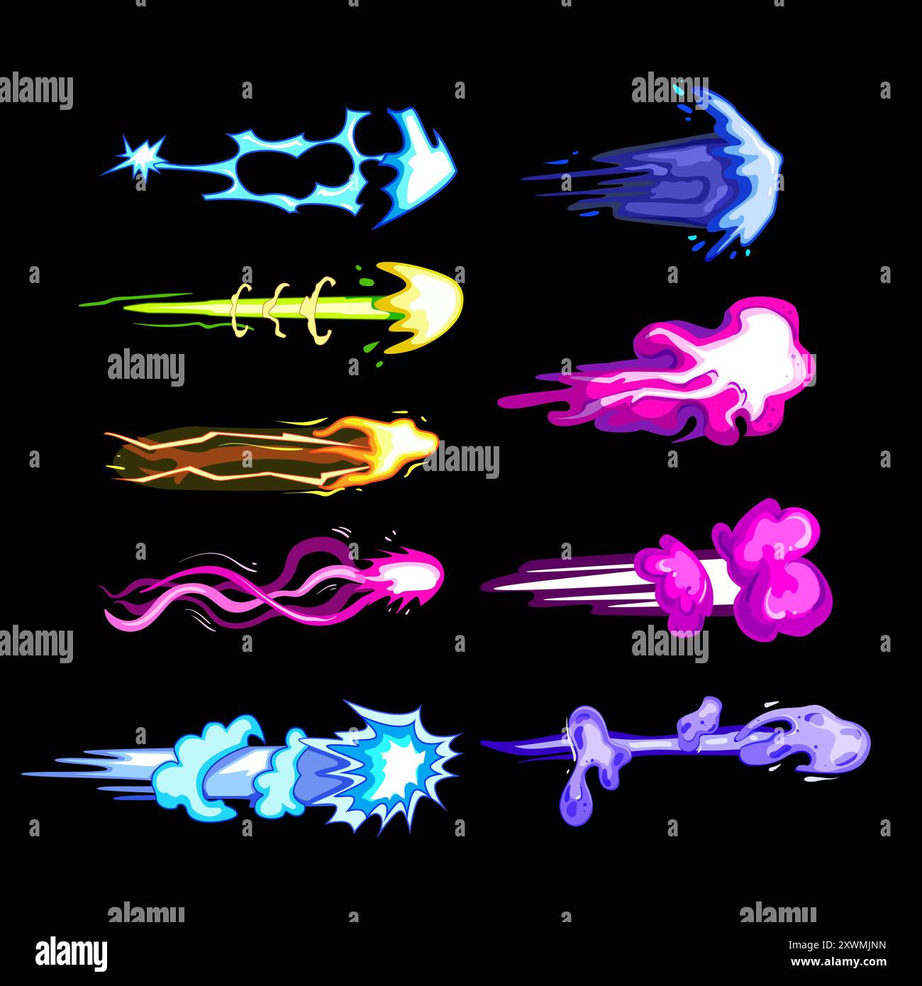 laser gun beam set cartoon vector illustration Stock Vector Image & Art ...