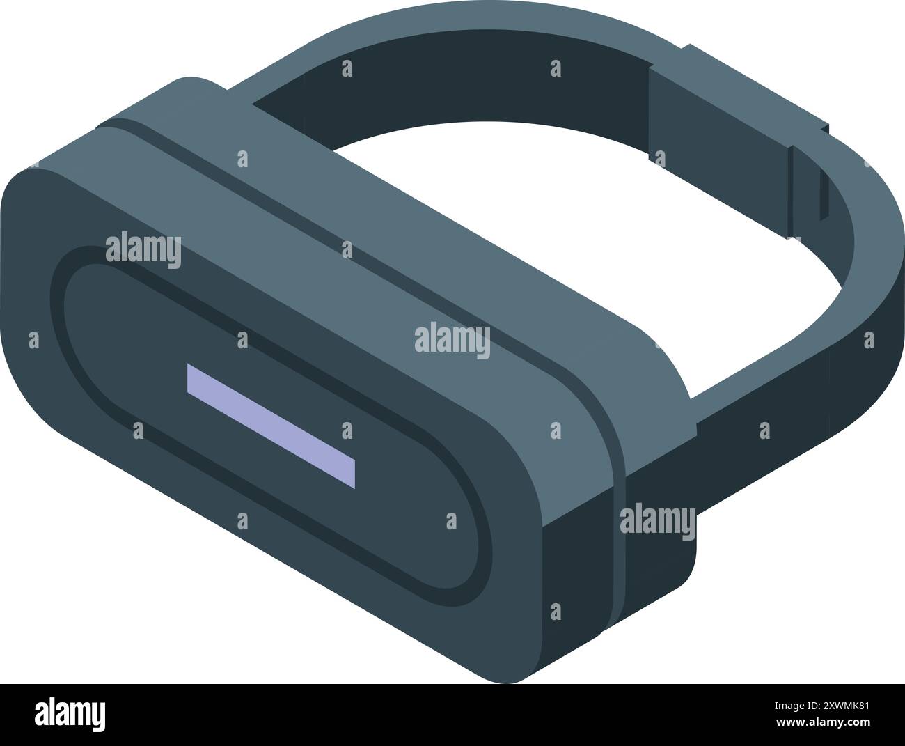Modern vr glasses showing loading bar icon isometric view, augmented ...