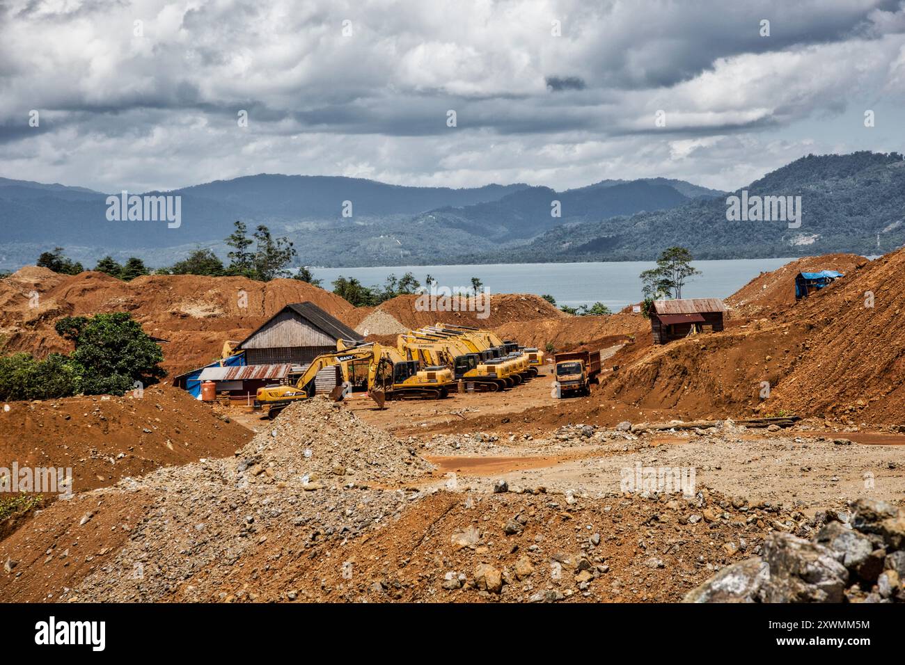 Nickel extraction, Mining in Labengki, Sulawesi, Indonesia, Asia Stock ...