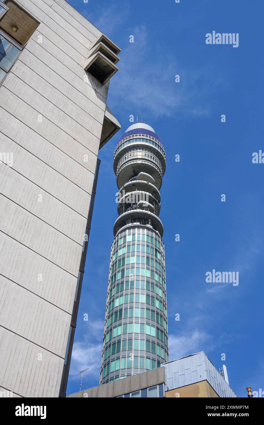 London, UK. BT Tower (1964 - formerly the Post Office Tower) in ...