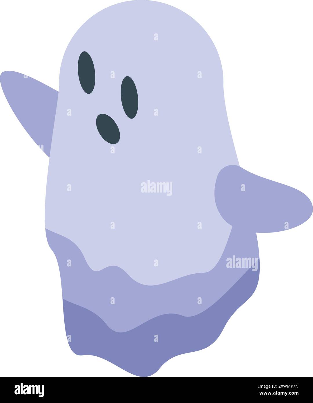 Cartoon ghost with surprised expression floating hi-res stock ...