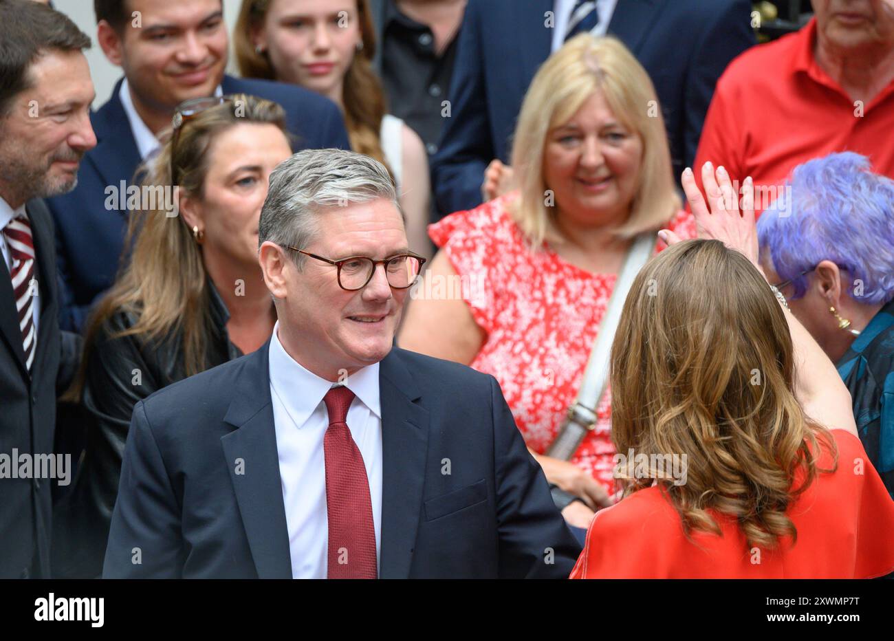 Sir Keir Starmer - British Prime Minister - greeting supporters with ...