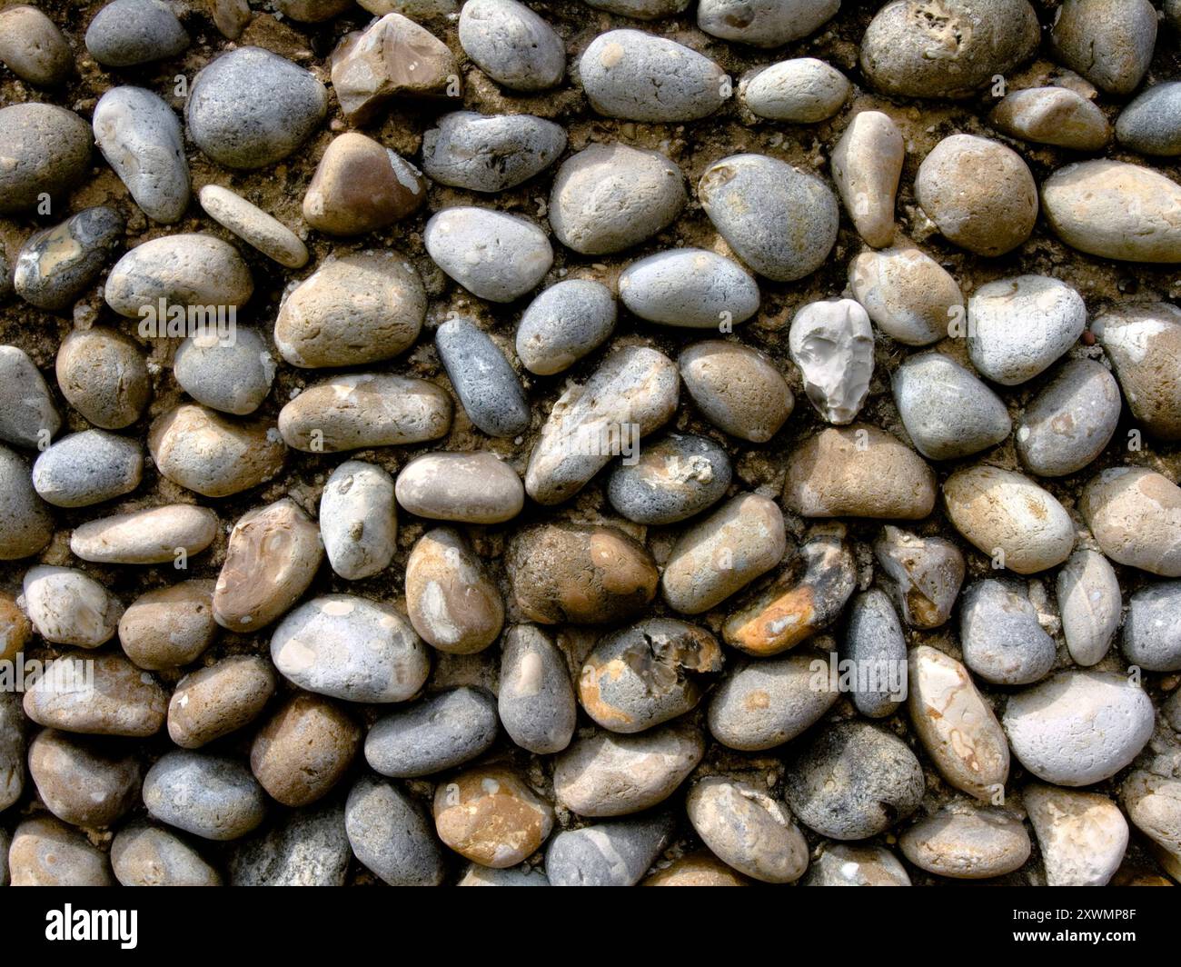 Flint Cobbles used to Construct a Wall, Suffolk Stock Photo - Alamy
