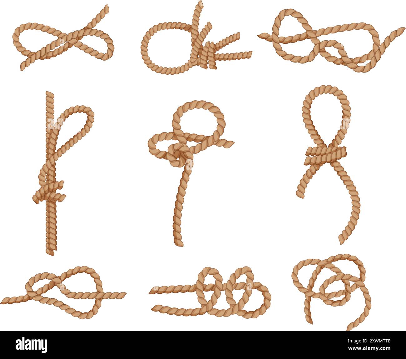 rope knot set cartoon vector illustration Stock Vector Image & Art - Alamy