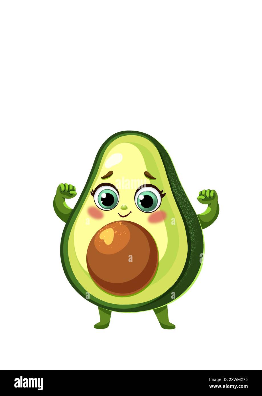 A cute avocado, cartoon character illustration Stock Photo - Alamy