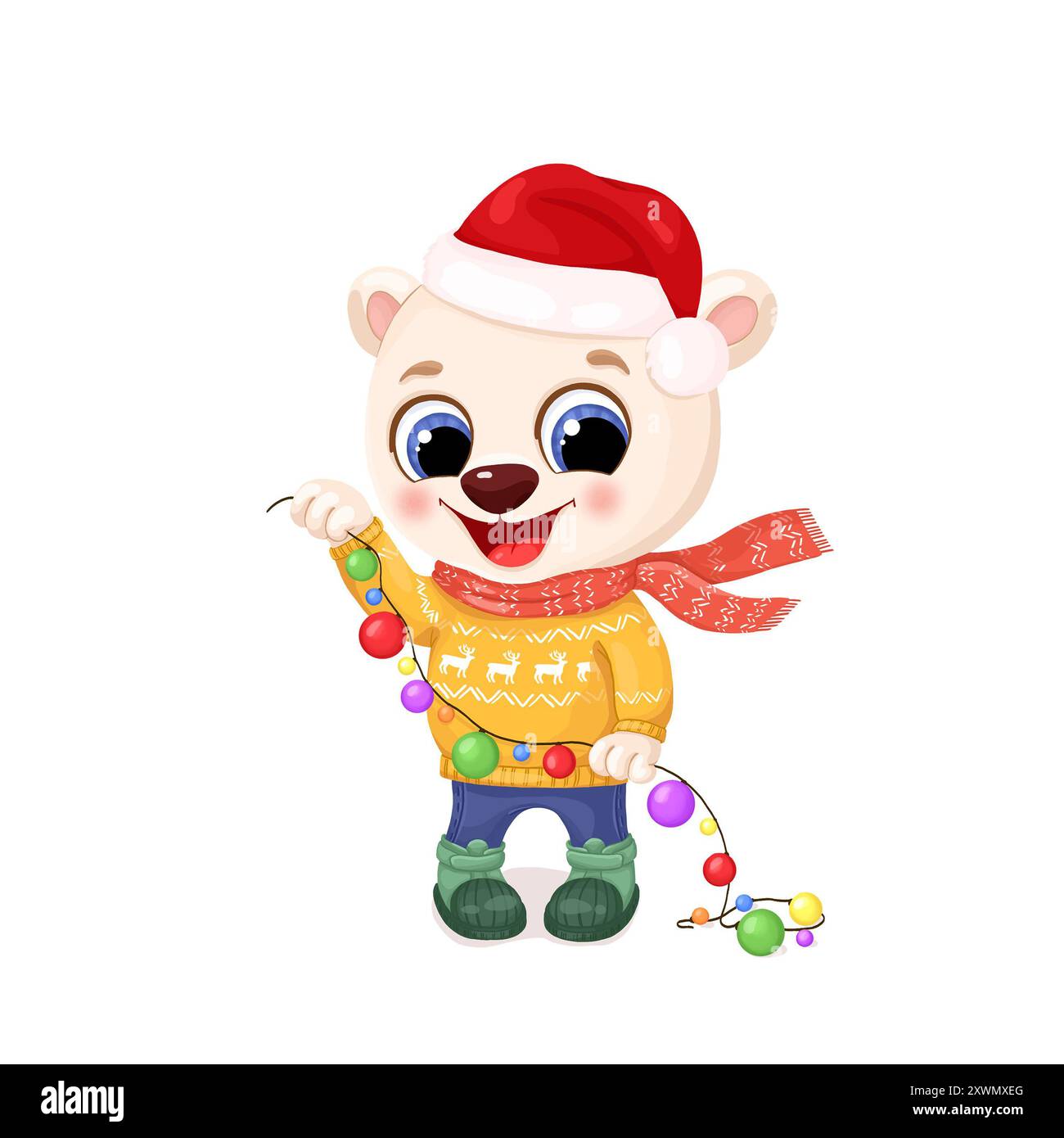 Polar bear santa hat Cut Out Stock Images & Pictures - Alamy